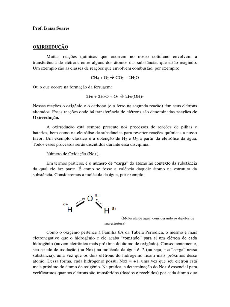 Oxirredução | PDF | Reações químicas | Redox
