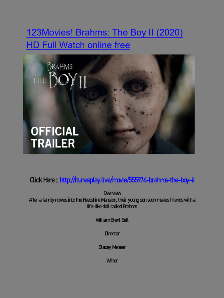 Watch Brahms: The Boy II Online Free | PDF