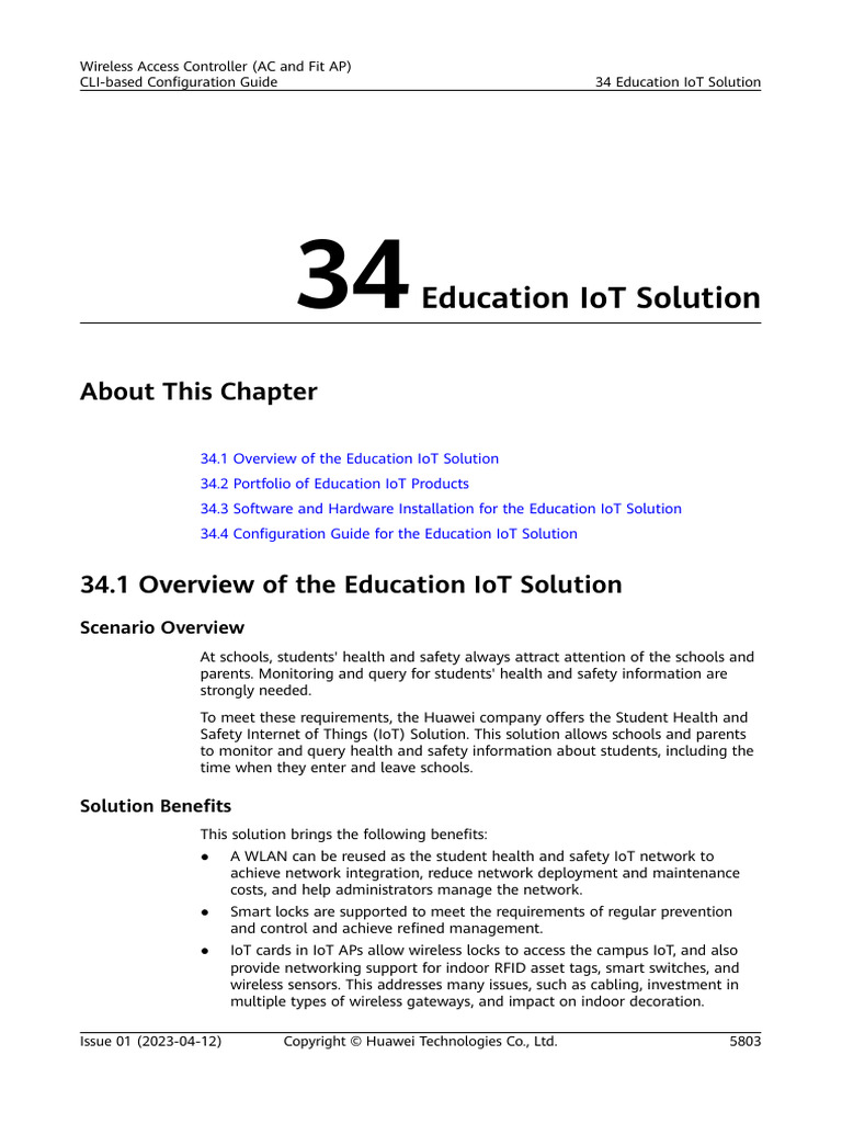 01-34 Education IoT Solution | PDF | Computer Network | Internet Of Things