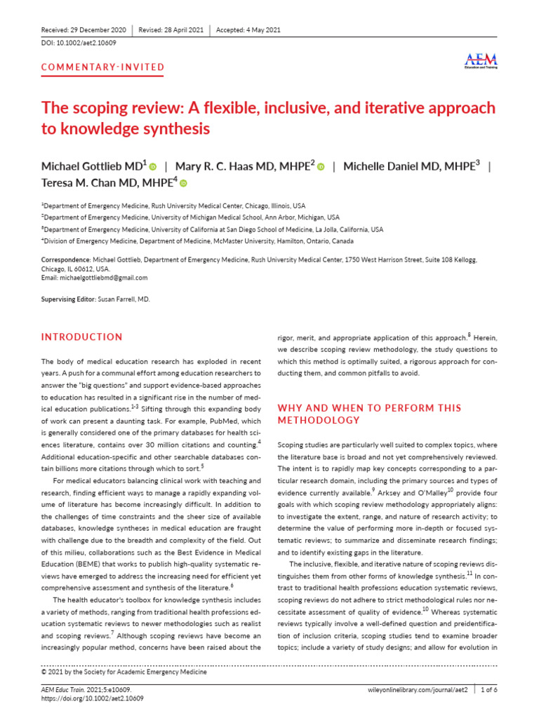The Scoping Review. A Flexible Inclusive and Interative Approach To ...