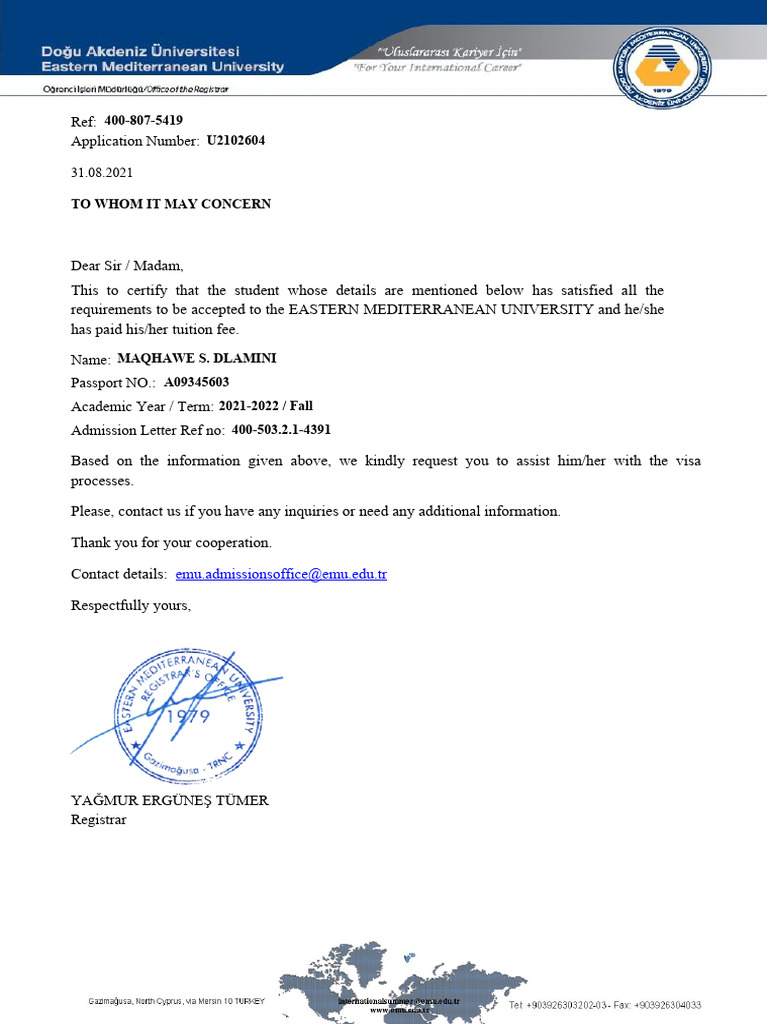 Confirmation Letter | PDF