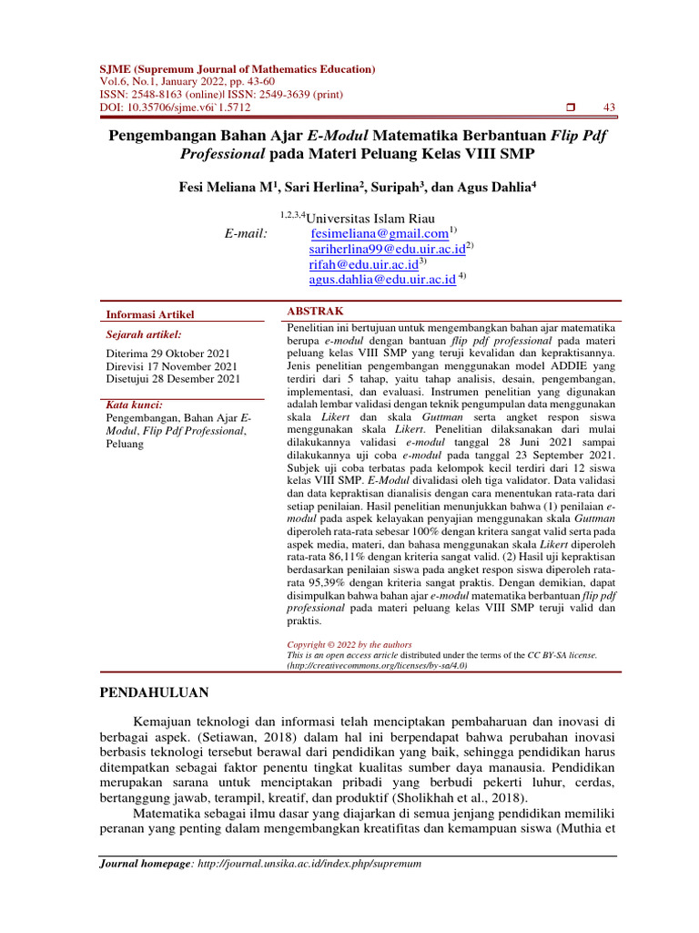 Pengembangan Bahan Ajar E-Modul | PDF