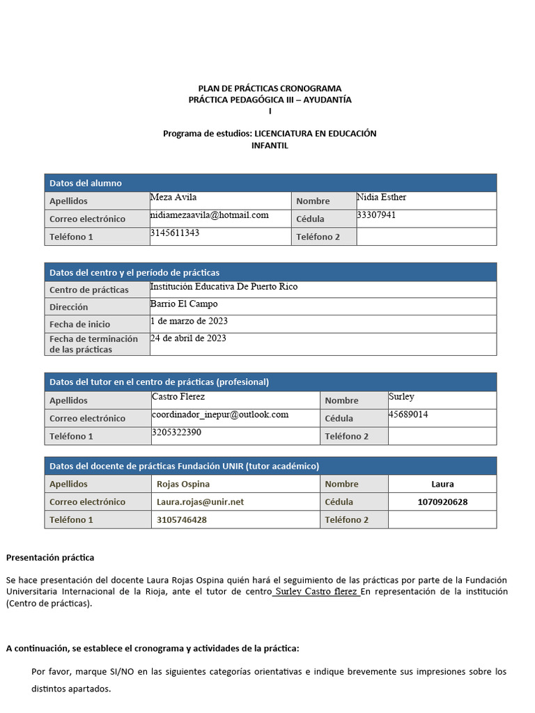 Cronograma | PDF | Plan de estudios | Enseñando