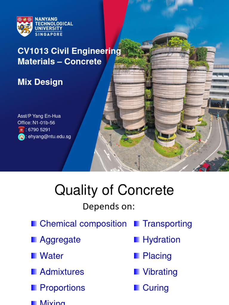 CV1013 - Concrete - 5 Mix Design - S2 19-20 | PDF | Concrete | Building ...