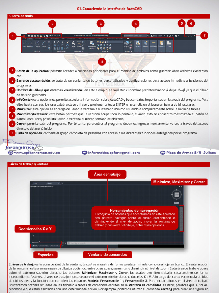 01 Conociendo La Interfaz de AutoCAD 2021 | PDF | Ventana (informática ...