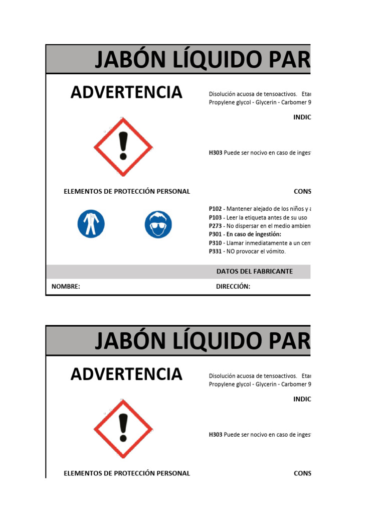 Ficha de Seguridad Del Jabon | PDF | Salud y bienestar