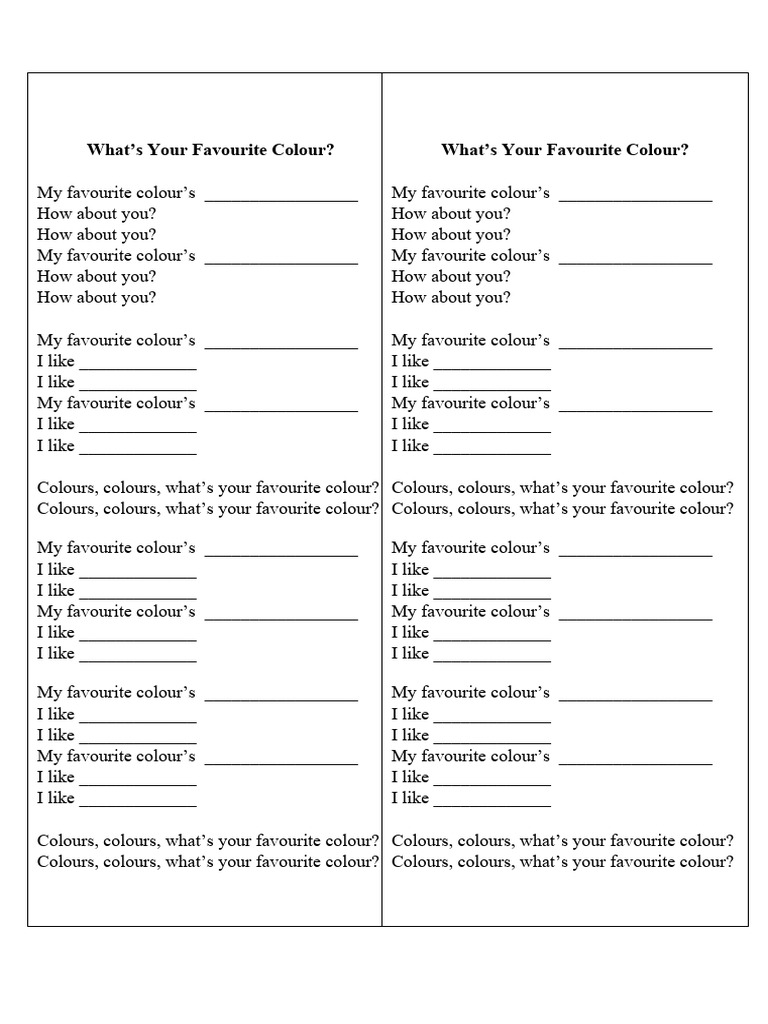 Lyric My Favourite's Colour | PDF