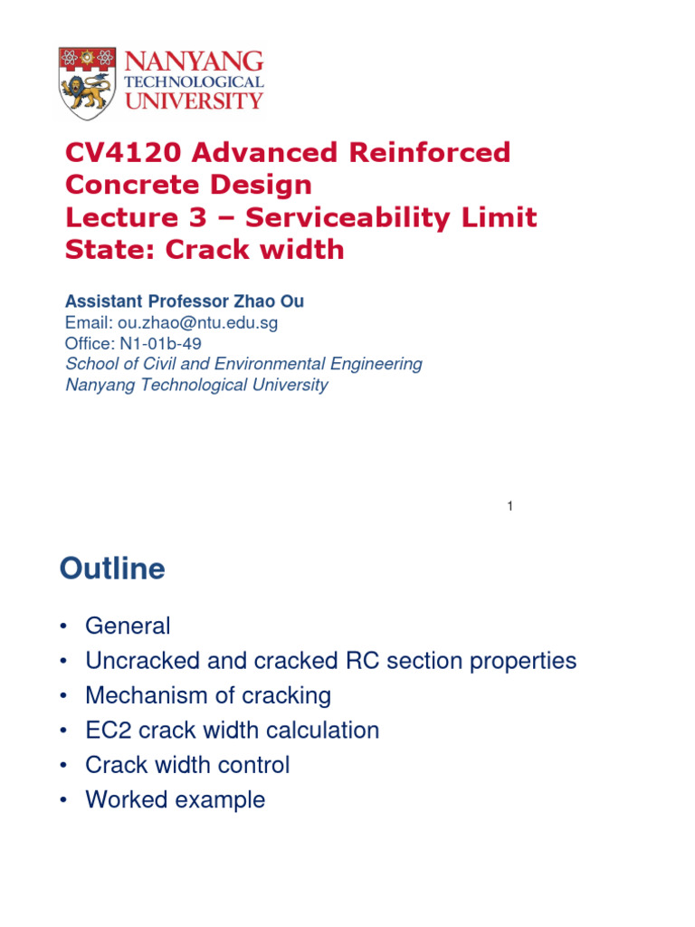 Lecture 3 – Serviceability Limit State Crack width_ZHAO OU(1) | PDF ...