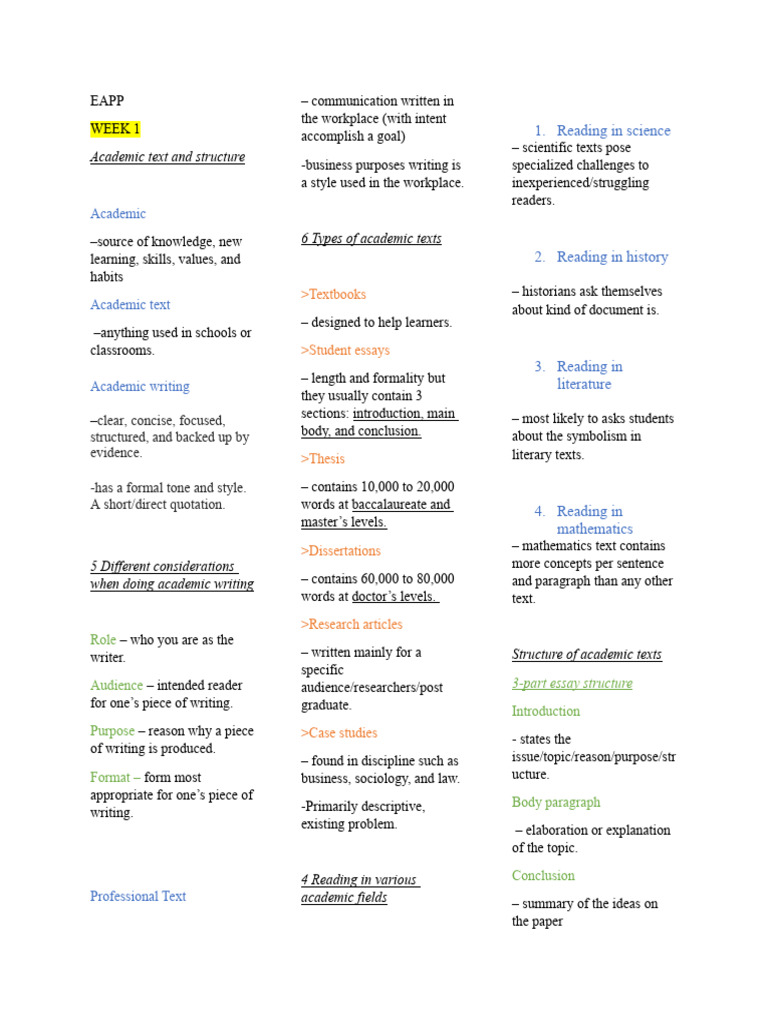 Eapp Reviewer | PDF | Essays | Thesis