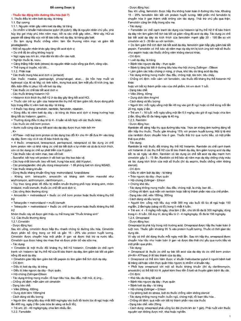 De Cuong Duoc Ly | PDF