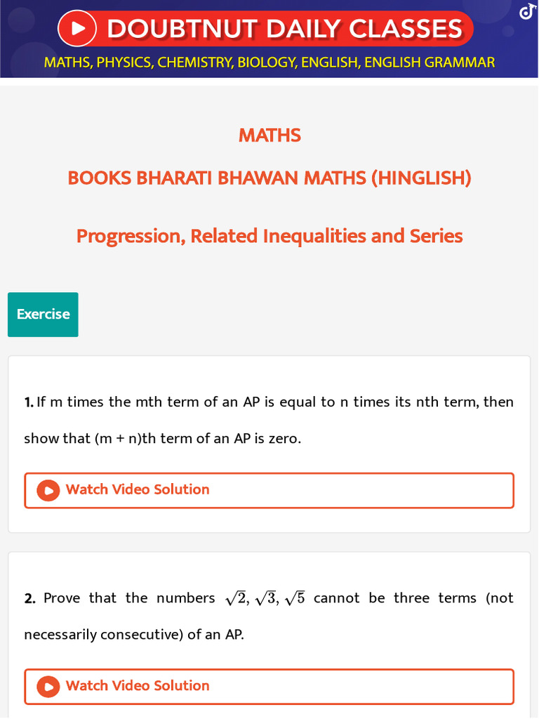 371 Books Doubtnut Question Bank | PDF | Infinity | Inequality (Mathematics)