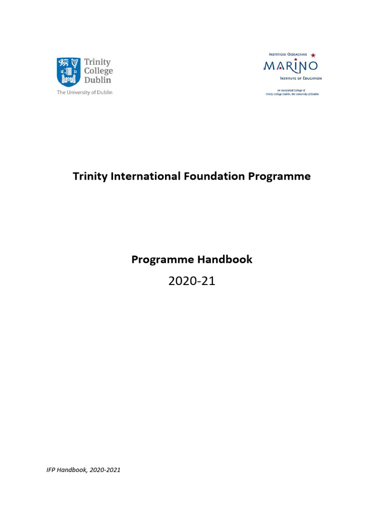 Trinity International Foundation Programme Handbook | PDF | Plagiarism | Science