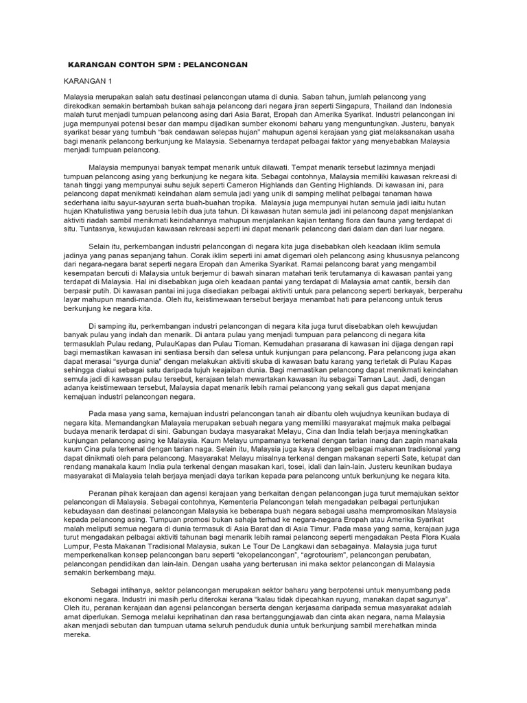 Karangan Contoh SPM | PDF