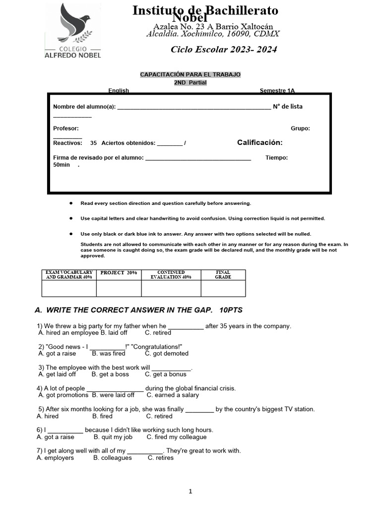 CAPACITACION 2nd PARTIAL | PDF | Employment | Business