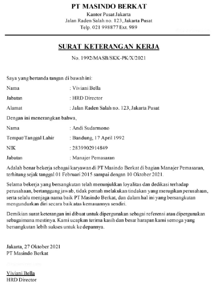 Dokumen Paklaring | PDF
