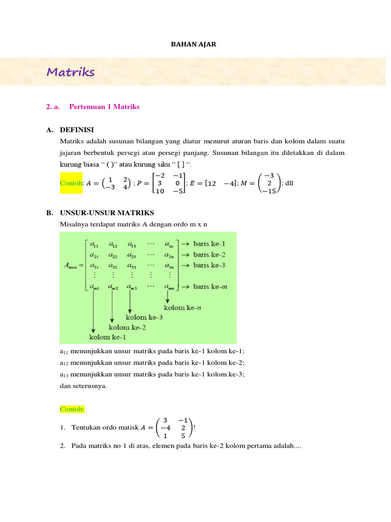MODUL AJAR - MATRIKS Kelas XI (2) - 39-56 | PDF