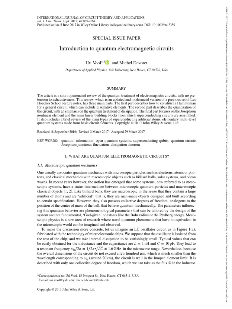 Circuit Theory Apps - 2017 - Vool - Introduction to quantum ...