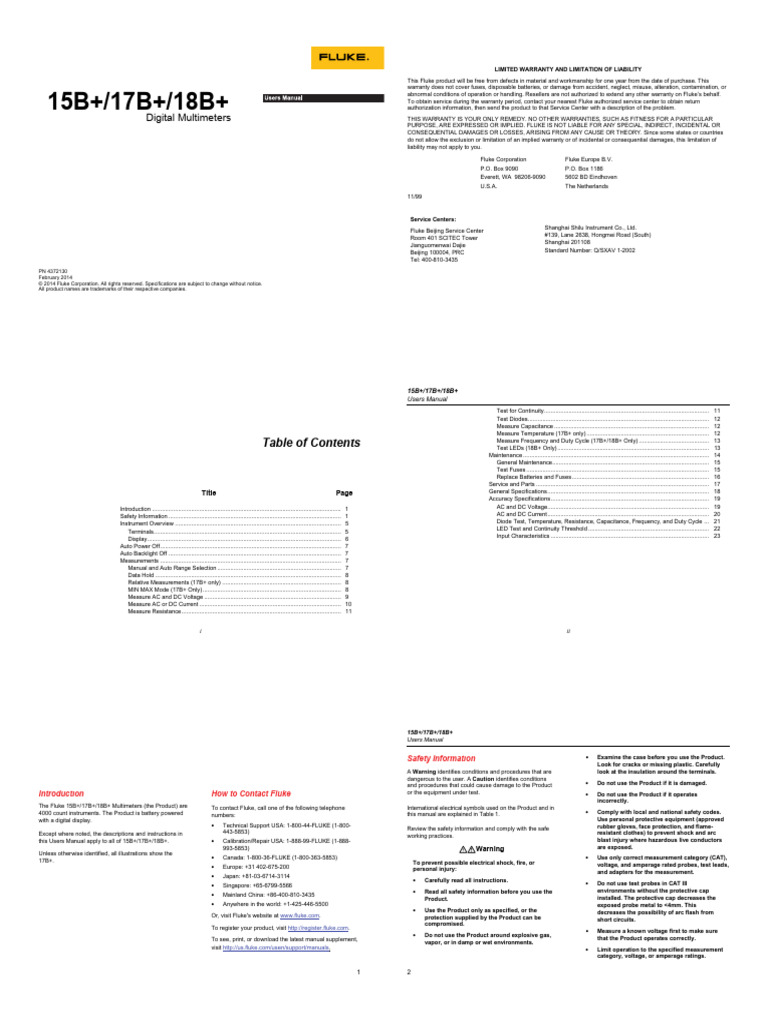 18B+ Manual | PDF | Alternating Current | Switch