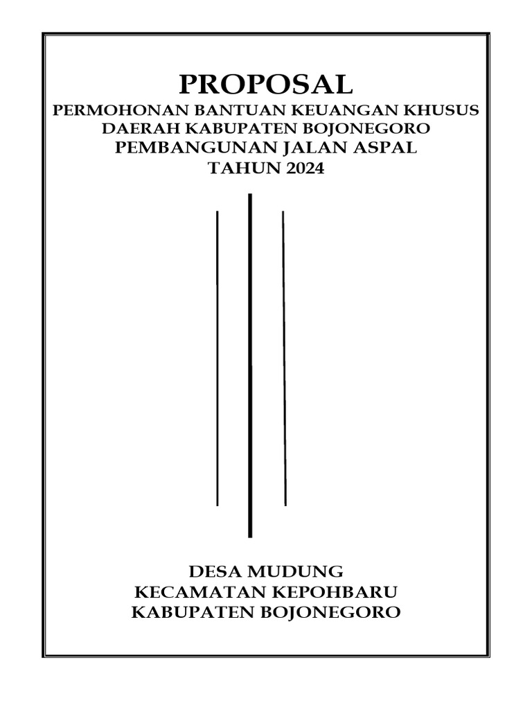 Proposal Pengajuan Jalan Aspal BKD Mudung 2023 | PDF