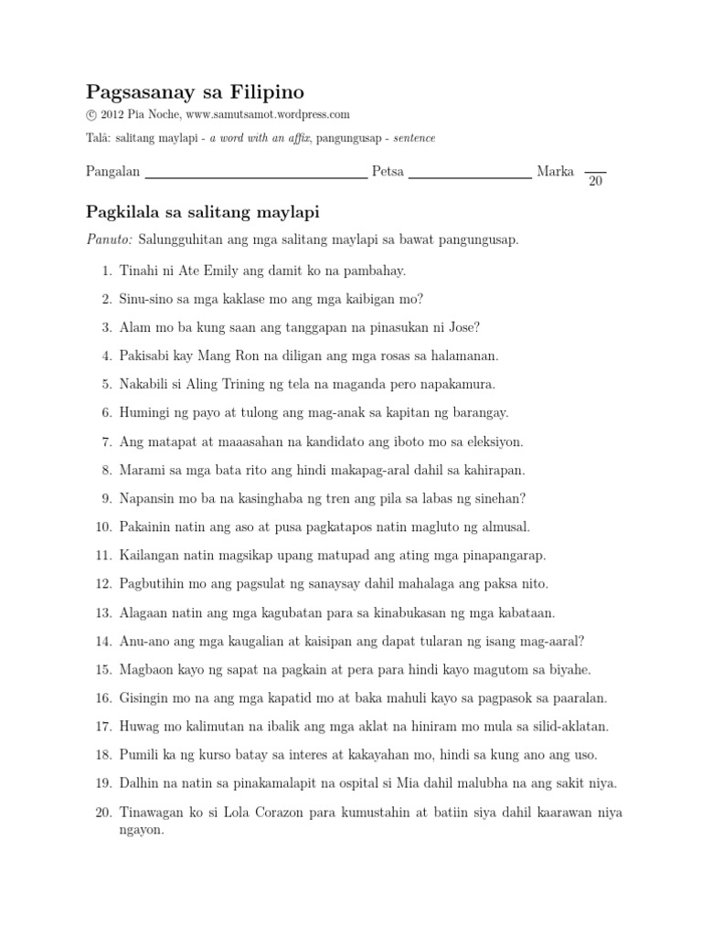 Salitang Maylapi - 3 1 | PDF