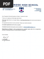 Grade 8 Application Form 2026 WHS | PDF