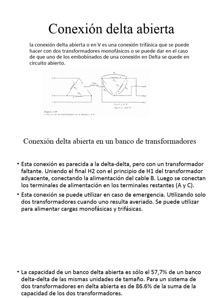 Conexión Delta Abierta en Transformadores | PDF | Transformador ...