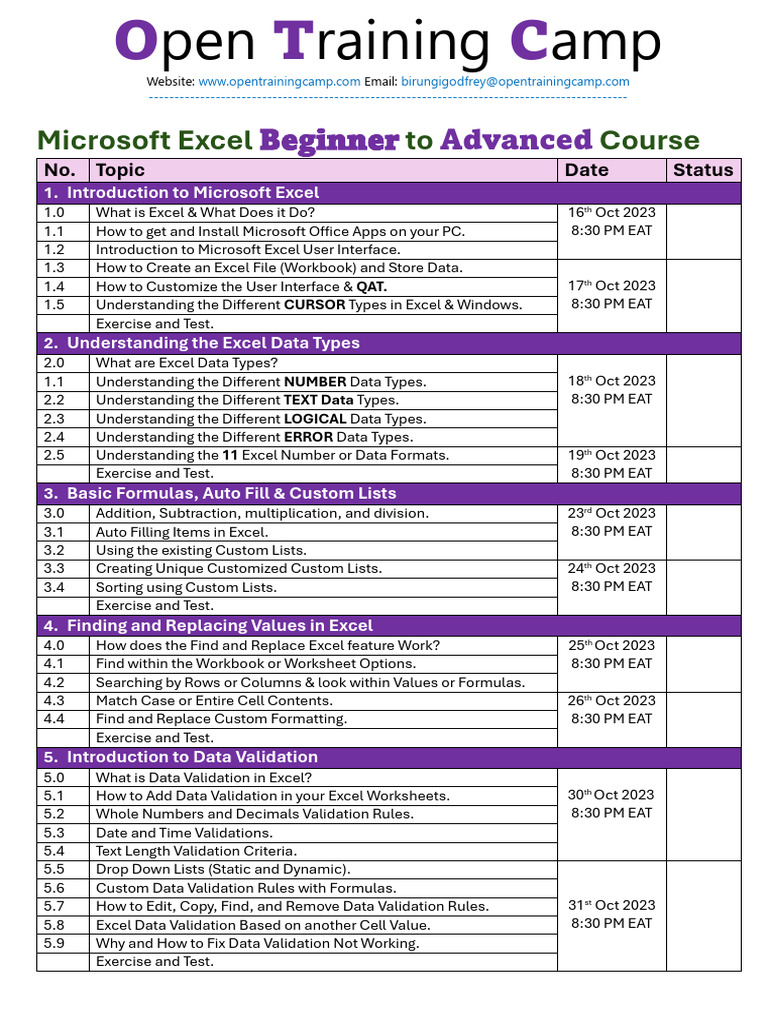 Excel Course: Beginner to Advanced | PDF | Microsoft Excel ...