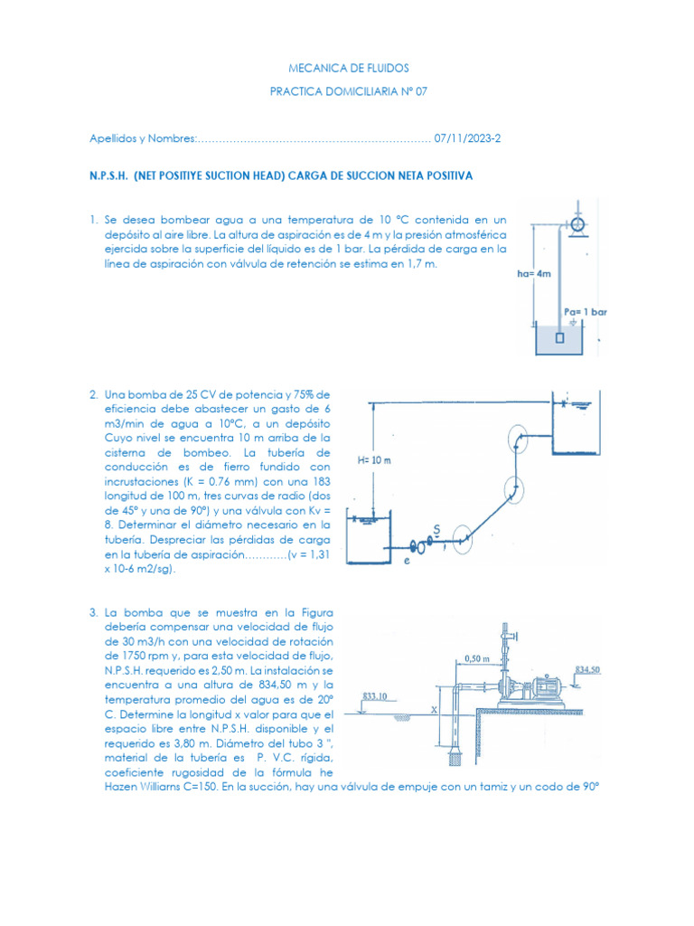 7 Practica MF | PDF | Bomba | Presión