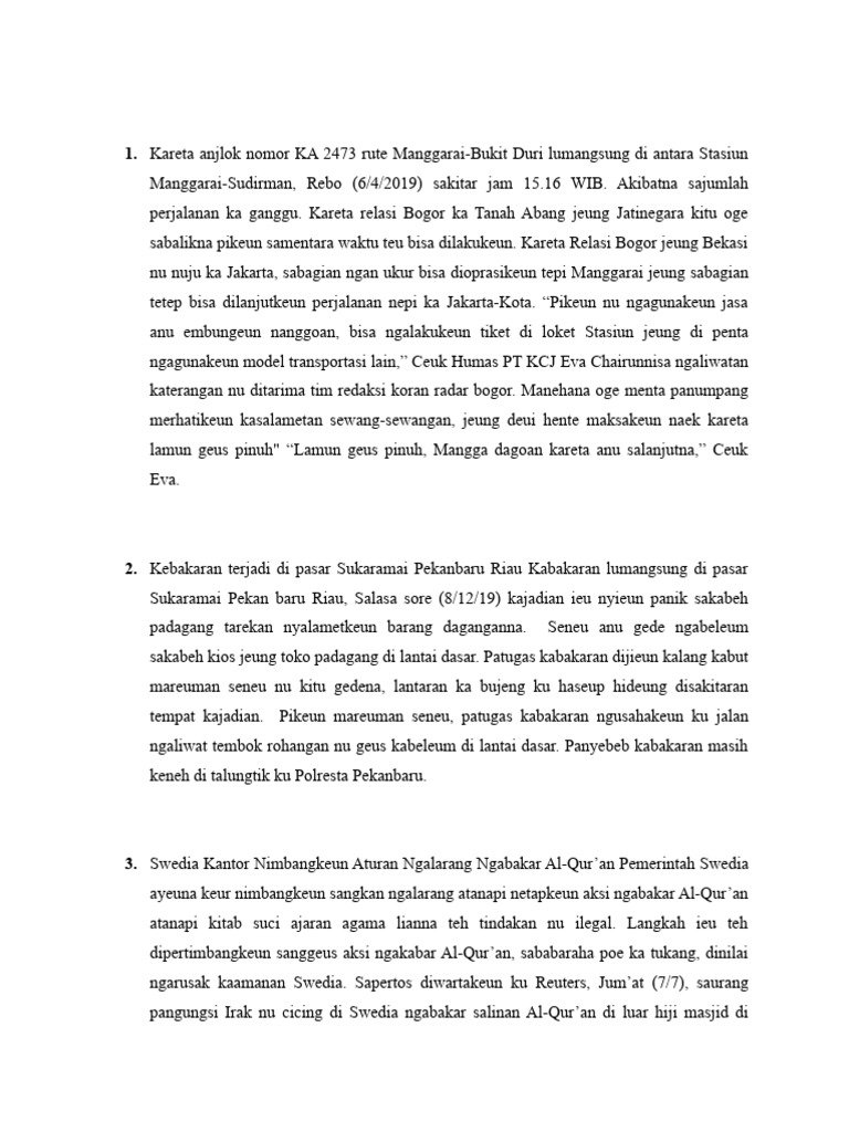 Contoh Warta Sunda | PDF