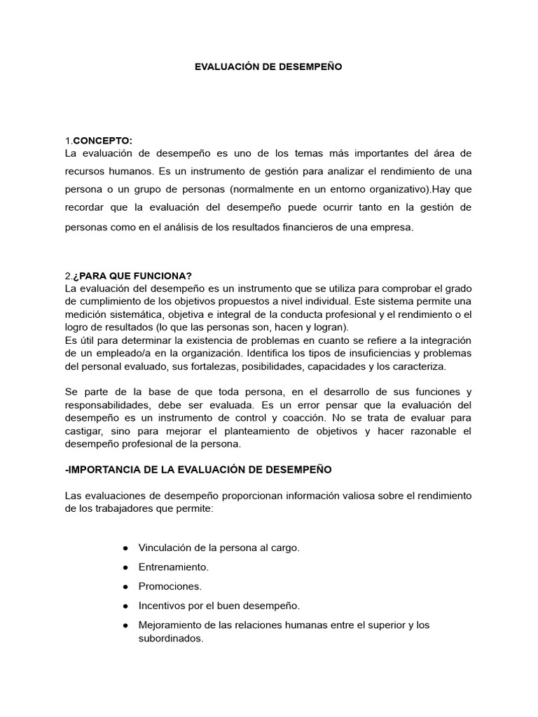 Aspectos Clave en Evaluación de Desempeño | PDF | Evaluación ...