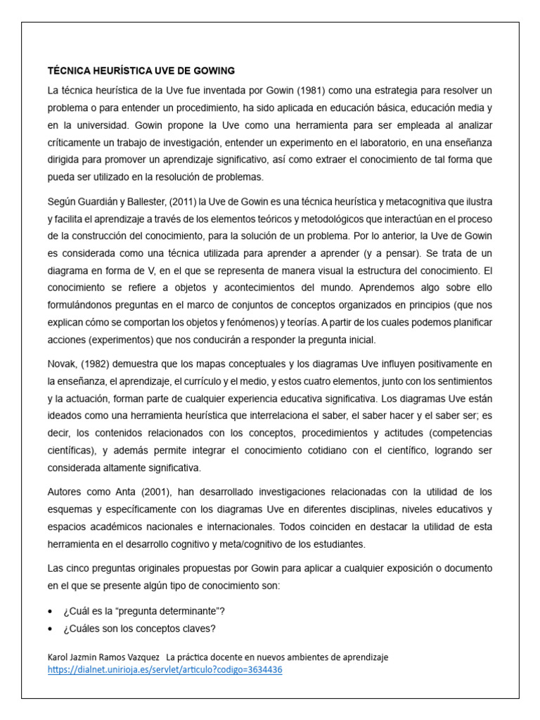 Uve de Gowing | PDF | Aprendizaje | Conocimiento