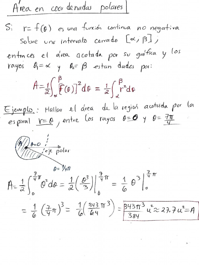 Area en Coordenadas Polares | PDF