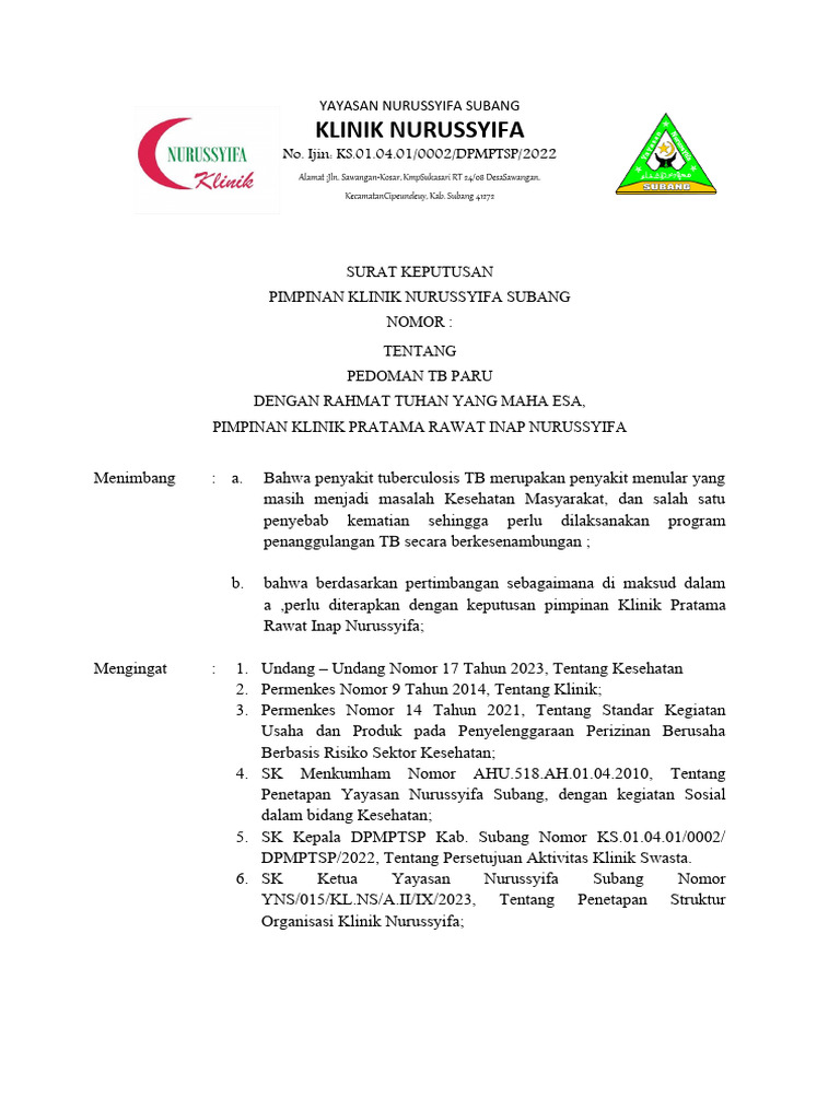 PKP SK Pedoman TB | PDF