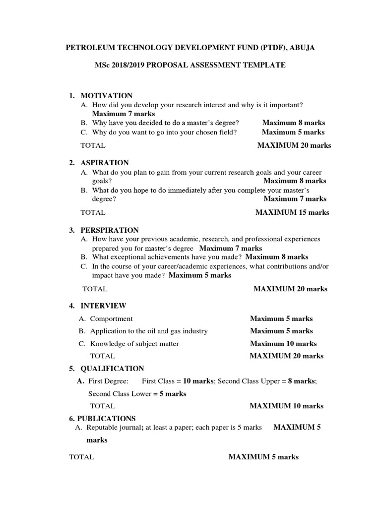 MSC Scoring Criteria | PDF