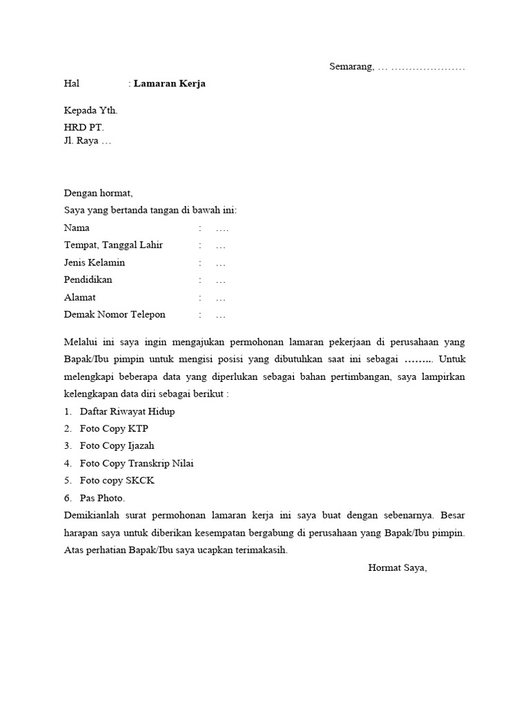 Contoh Lamaran | PDF