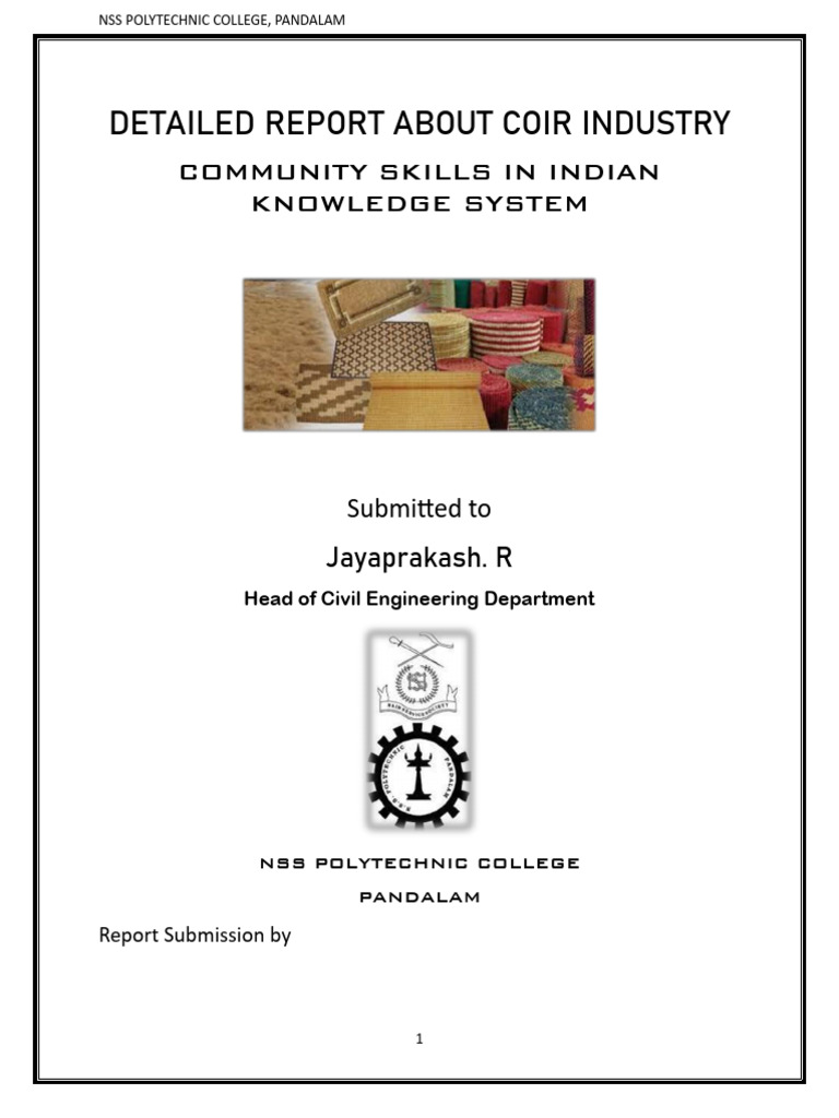 DETAILED REPORT ABOUT COIR INDUSTRY | PDF