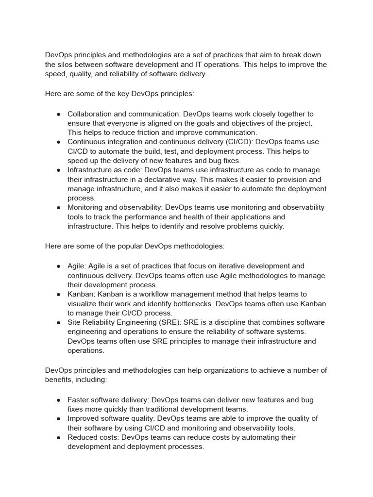 DevOps Principles and Methodologies | PDF | Computer Engineering | Computer Science