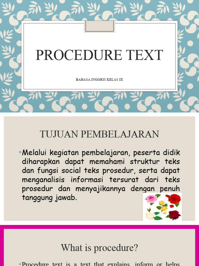 Procedure Text | PDF | Karier & Perkembangan