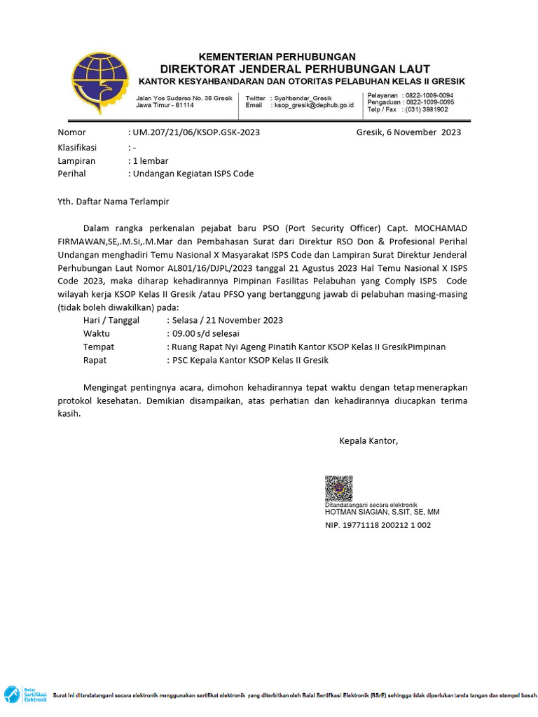 Undangan Isps Code 211123 | PDF