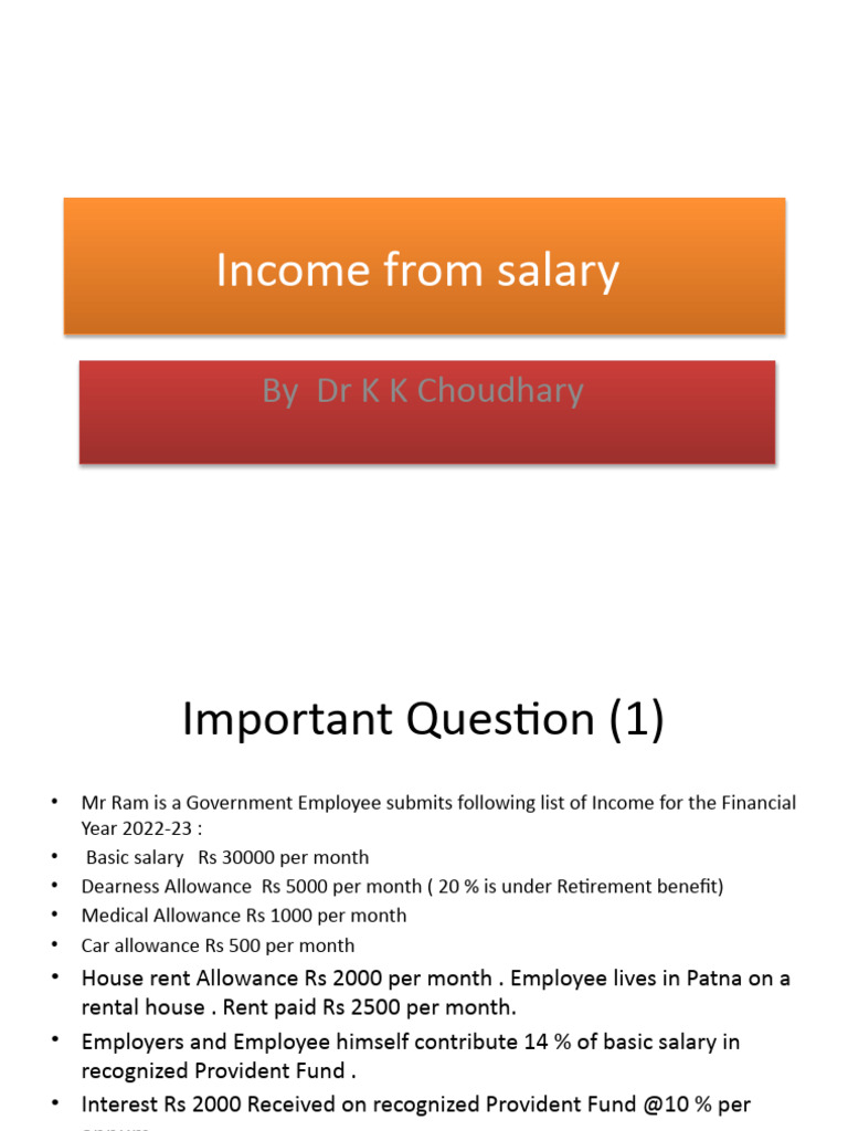Income From Salary | PDF | Salary | Tax Deduction