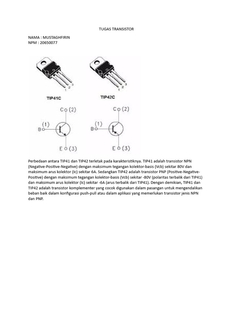 Tugas Transistor | PDF