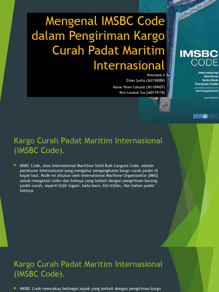 Mengenal IMSBC Code Dalam Pengiriman Kargo Curah Padat | PDF