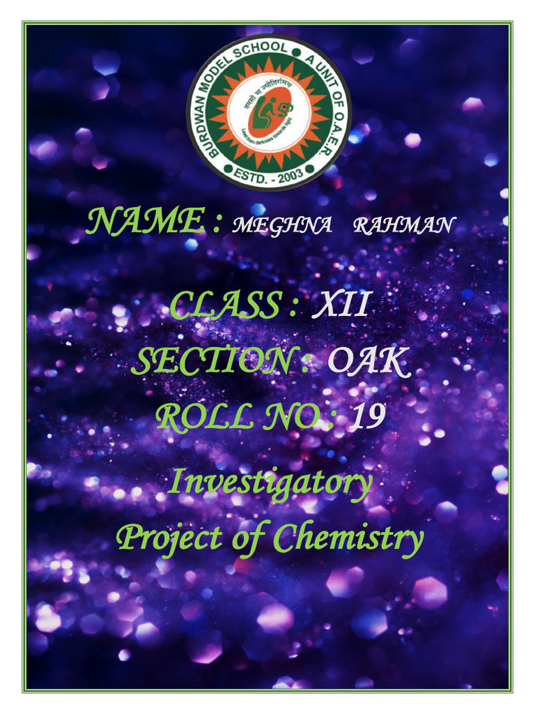 Chemistry Project PDF | PDF | Milk | Chemistry