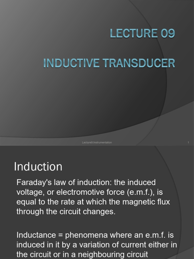 Lecture09 Inductive Transducer | PDF | Inductance | Electromagnetic Induction