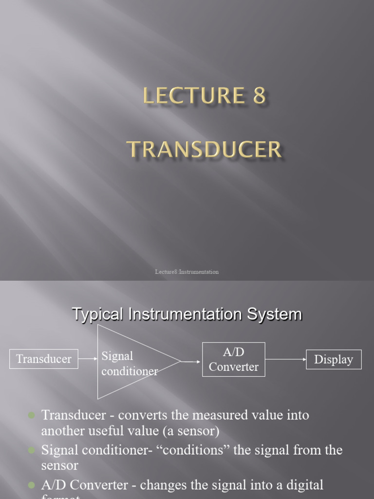 Lecture08 Transducer - Intro and Capacitive | PDF | Capacitor | Voltage