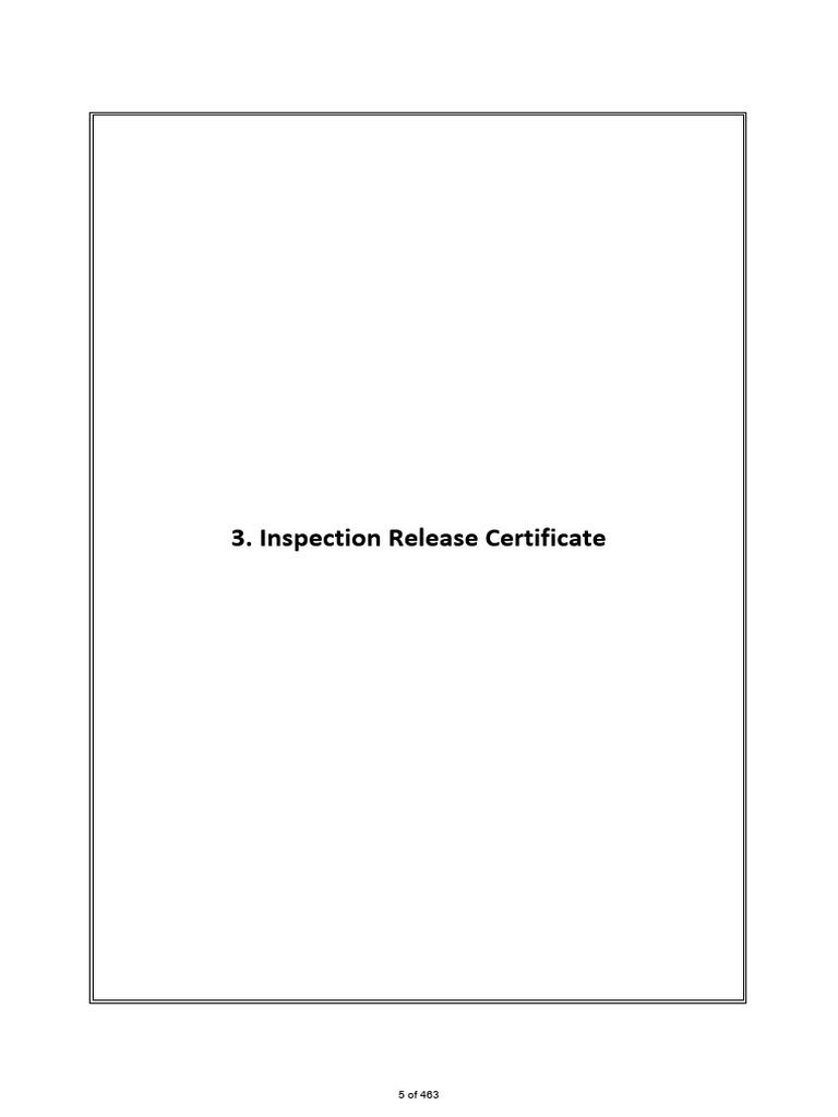 1. Inspection Release Certificate | PDF