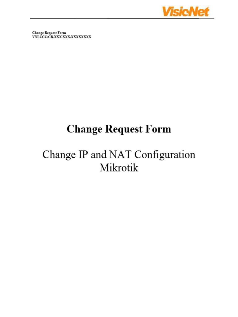 Mikrotik IP and NAT Change Request Form | PDF | Internet | Internet ...