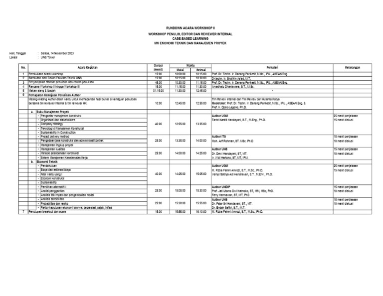 Rundown Acara Workshop Ii Pdf