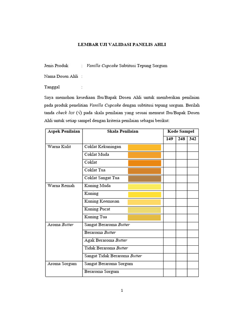 Lembar Penilaian Uji Validasi | PDF