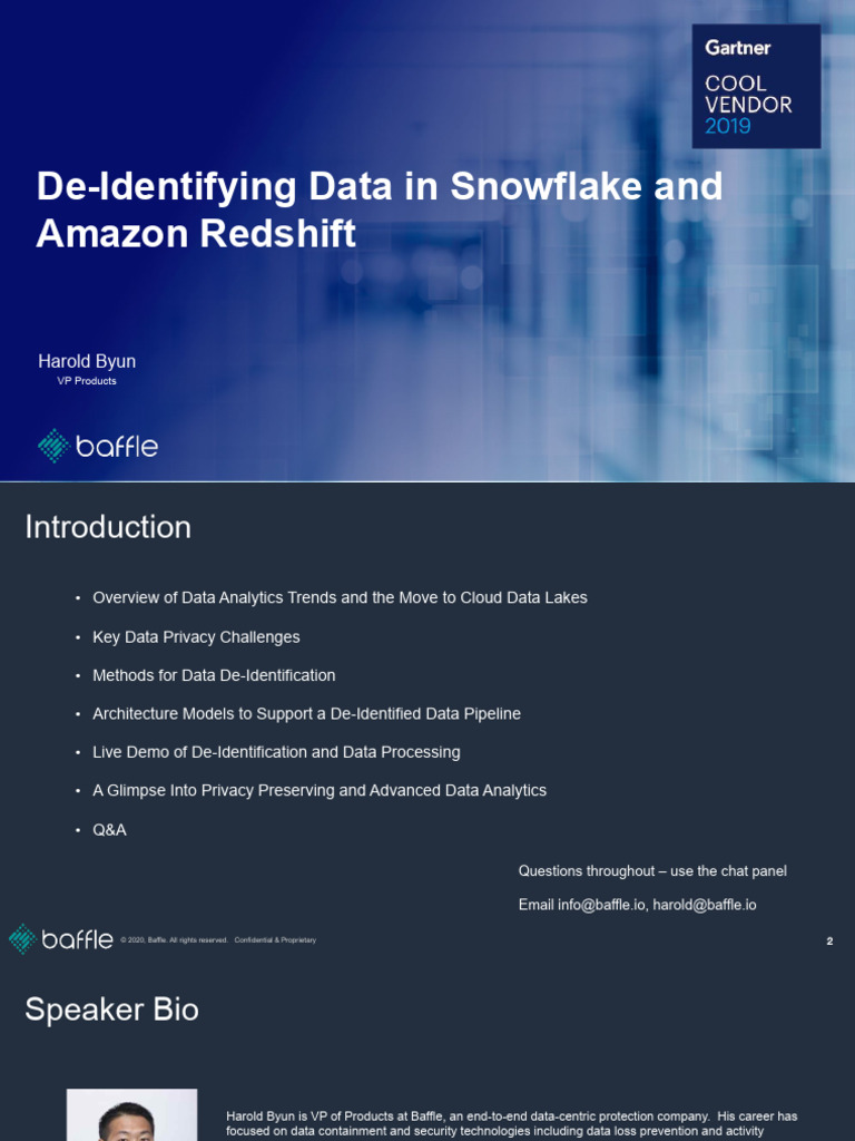 De-identify Snowflake and Redshift.pptx | PDF | Encryption | Cloud Computing